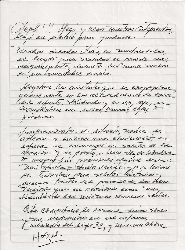 Manuscrito autógrafo de la escritora isleña Hazel Robinson-Abrahams ...